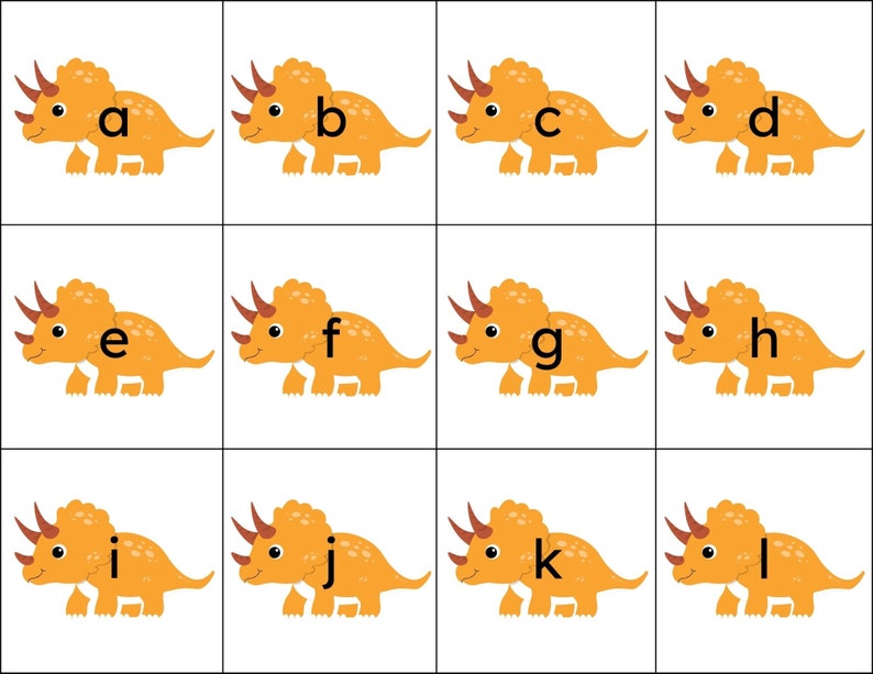 Prek Reading Game, Alphabet Memory Game, Alphabet Flashcards, Dinosaur ...