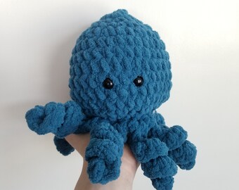 Light Blue Squid Plushie Crochet Squid Toy Squid Blue Stuffed Squid ...