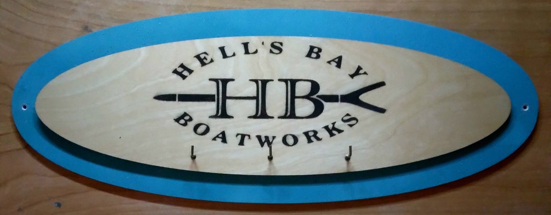 Hell's Bay Boatworks Boat Keyholder Sign Plaque Decor FREE SHIPPING - Etsy