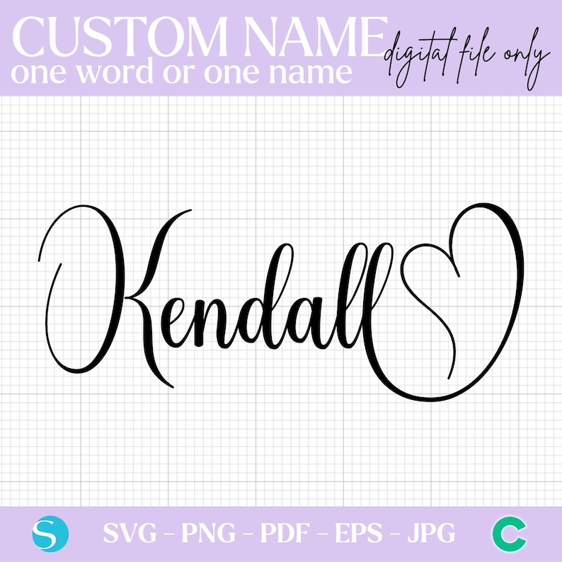 Personalized Name Digital, Unique Name SVG for Cricut, Personalized ...