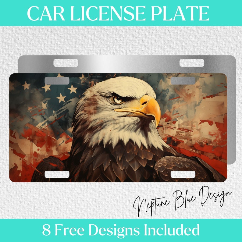 American Eagle License Plate Sublimation Design Digital Download PNG ...