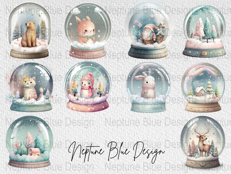 Winter Snow Globe Clipart - 30+ High Quality Set of Jpgs and Pngs ...