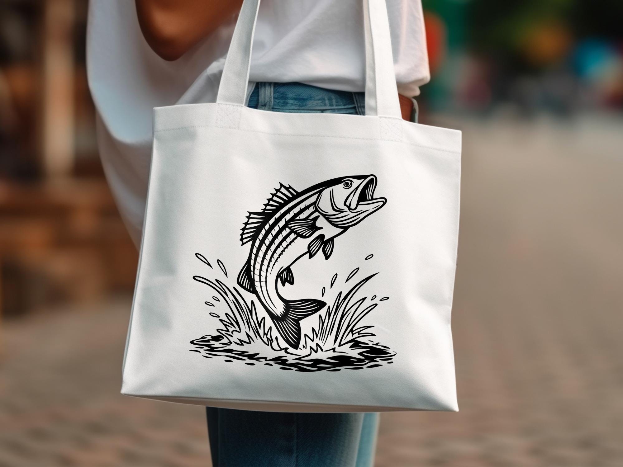 Striped Bass Svg, Striper Png, Fishing Clipart, Bass Fish Svg, Striped ...