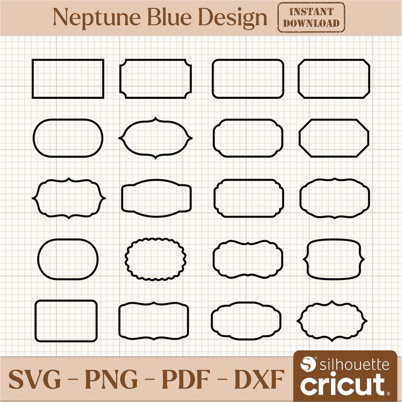Simple Shapes Template Svg, Labels Png Clipart, Cricut Silhouette Cut ...