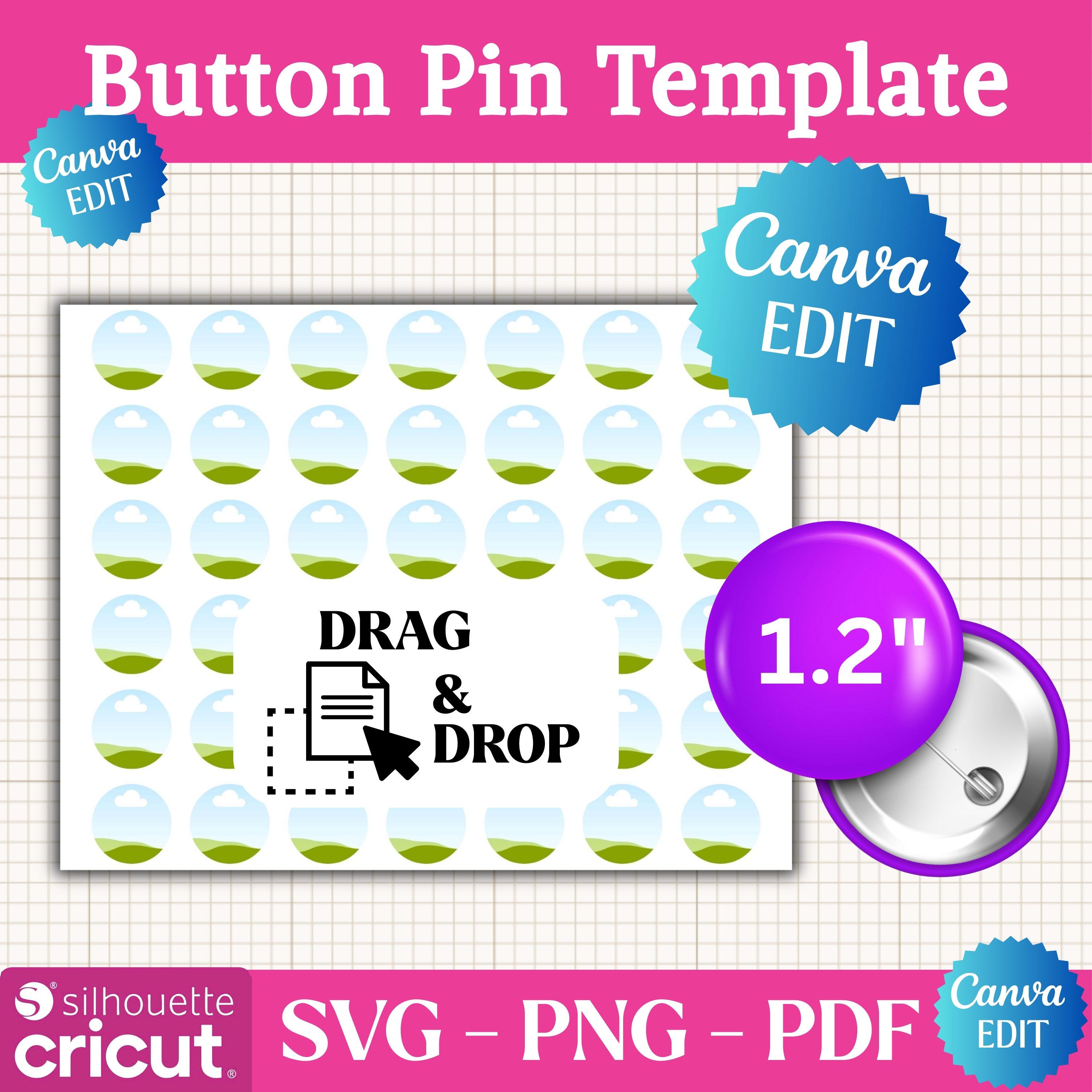 Button Pin Template Bundle, Button Pin Svg, Button Badge, Circle Labels ...