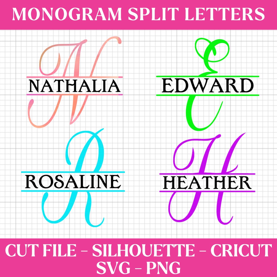 Monogram Split Letter SVG, PNG, Split Letter SVG Files, Monogram ...