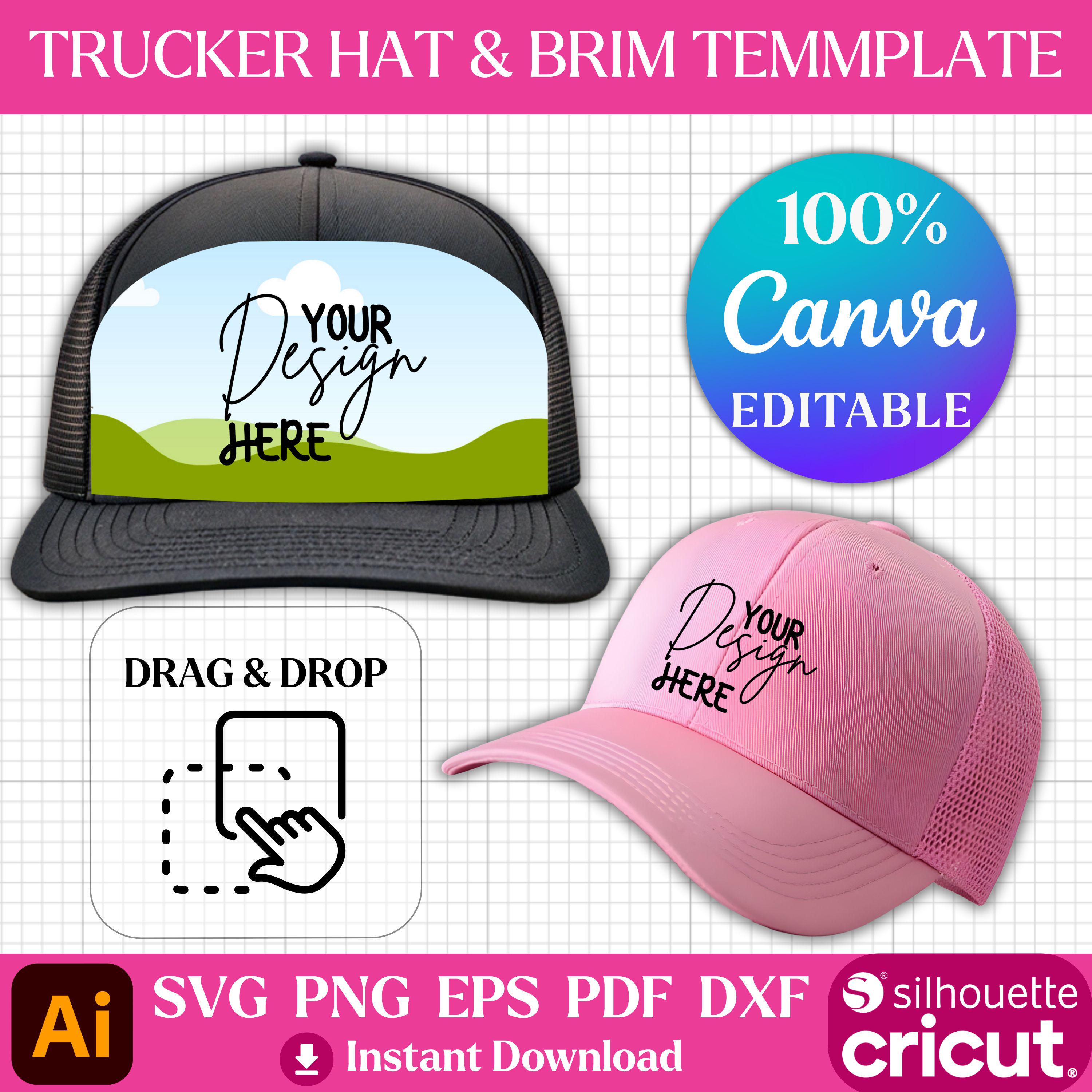 Trucker Hat Brim Template Bundle - Baseball Cap Brim Mockup - Custom ...