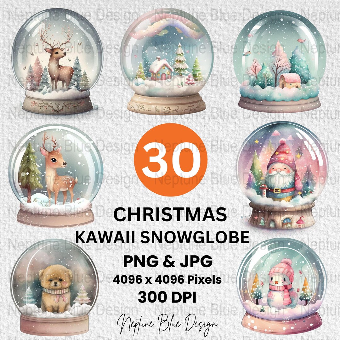 Winter Snow Globe Clipart - 30+ High Quality Set of JPGs and PNGs ...