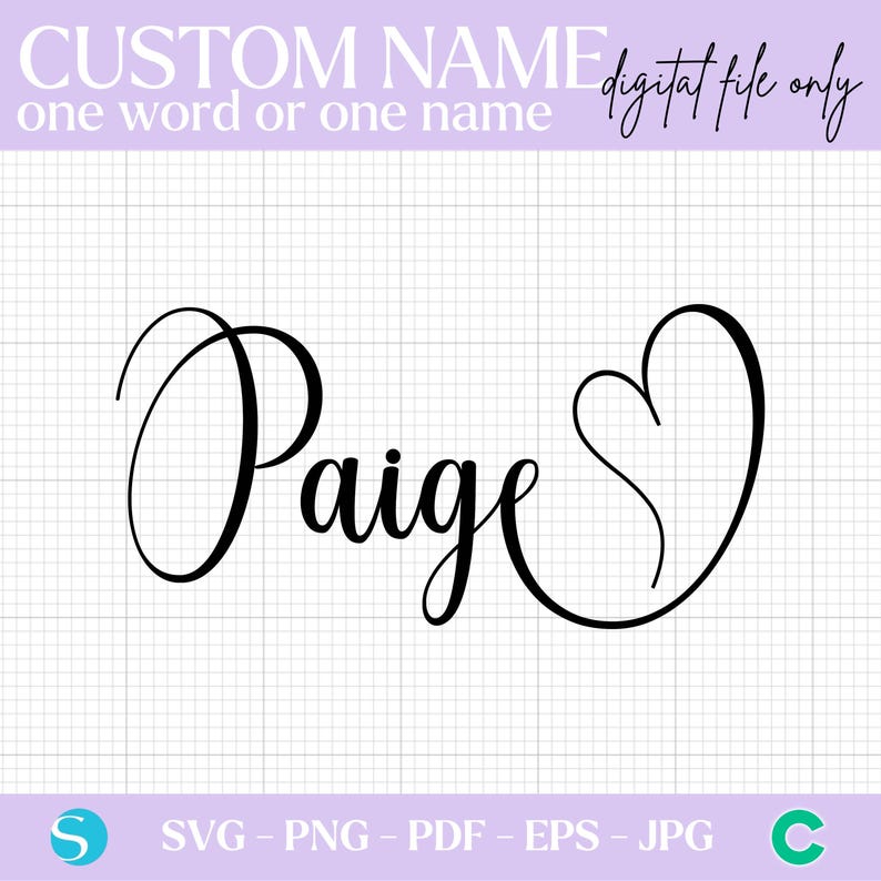 Personalized Name Digital, Unique Name SVG for Cricut, Personalized ...