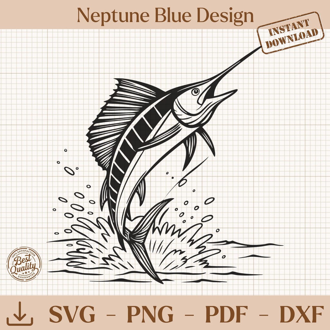 Sailfish Svg, Sailfish Png, Fishing Clipart, Deep Sea Fishing Svg ...