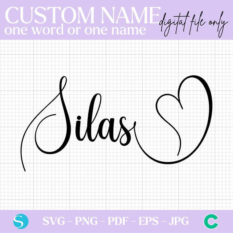 Personalized Name Digital, Unique Name SVG for Cricut, Personalized ...