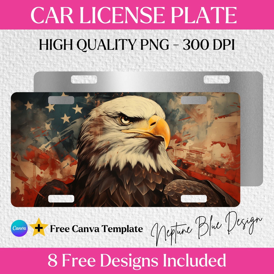 American Eagle License Plate Sublimation Design Digital Download PNG ...