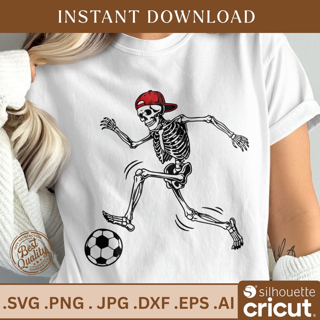 Skeleton Soccer Mascot Svg, Soccer Player Png, Spooky Sports Clipart ...