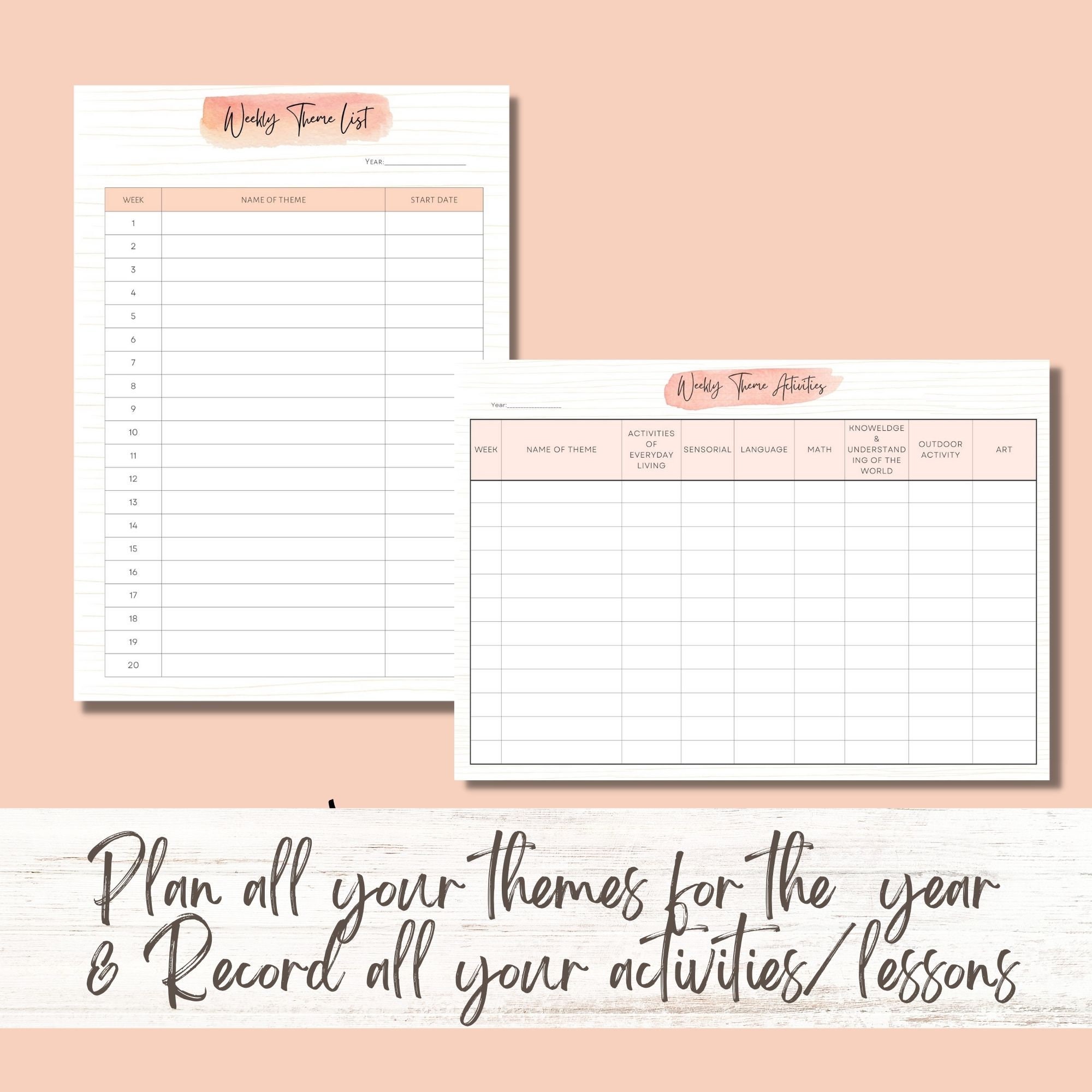 Montessori Theme Planner-classroom Planner-class Themes-themes ...