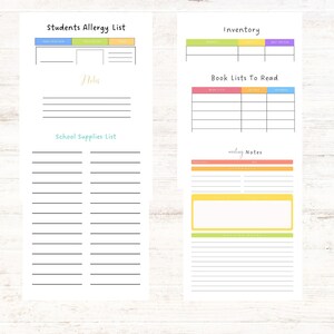 Digital & Printable Teacher Planner-rainbow Teacher Planner-rainbow ...