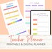 Digital & Printable Teacher Planner-rainbow Teacher Planner-rainbow ...