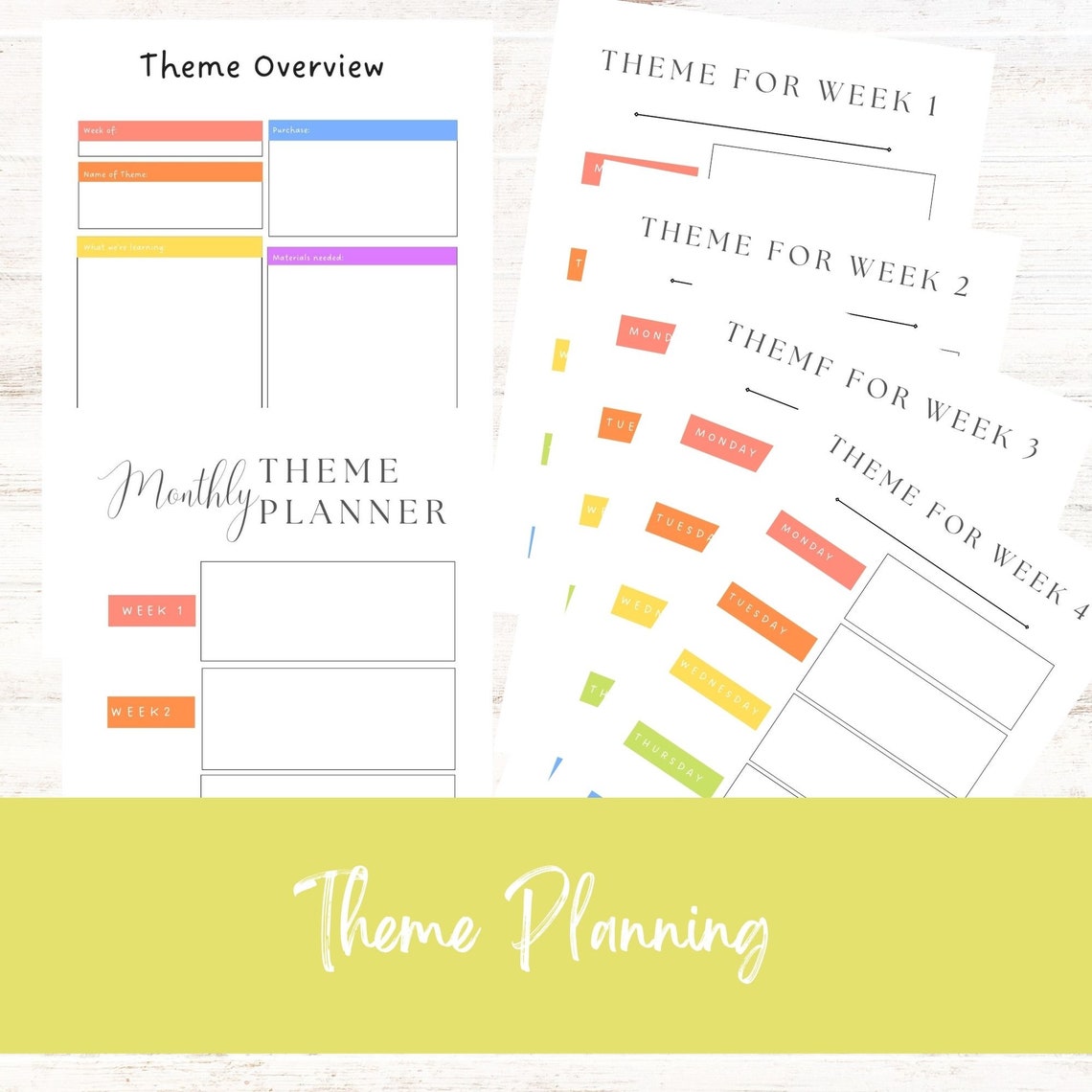 Digital & Printable Teacher Planner-rainbow Teacher Planner-rainbow ...