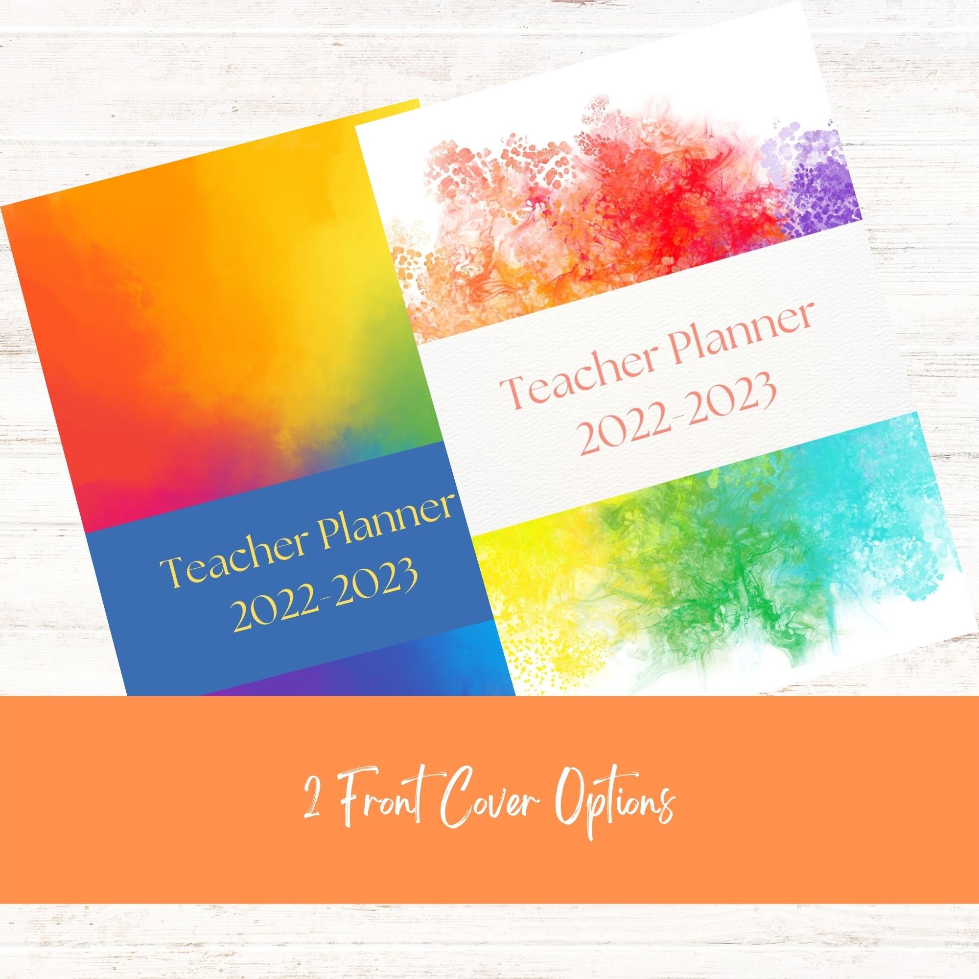 Digital & Printable Teacher Planner-rainbow Teacher Planner-rainbow ...