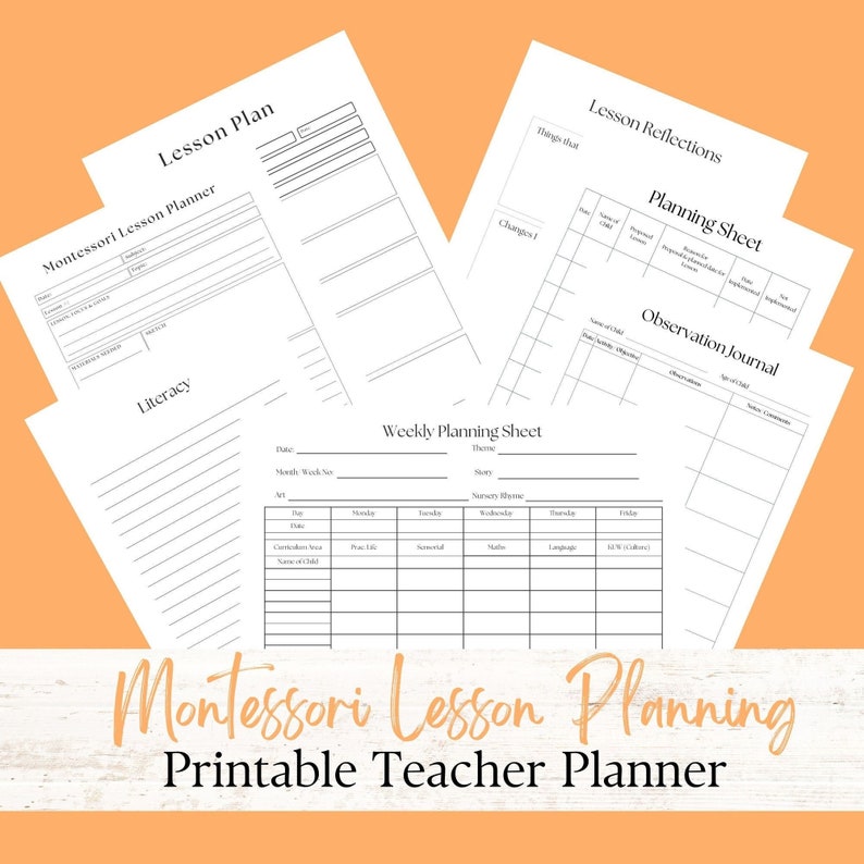 Montessori Lesson Planning Bundle-montessori Materials-observational ...