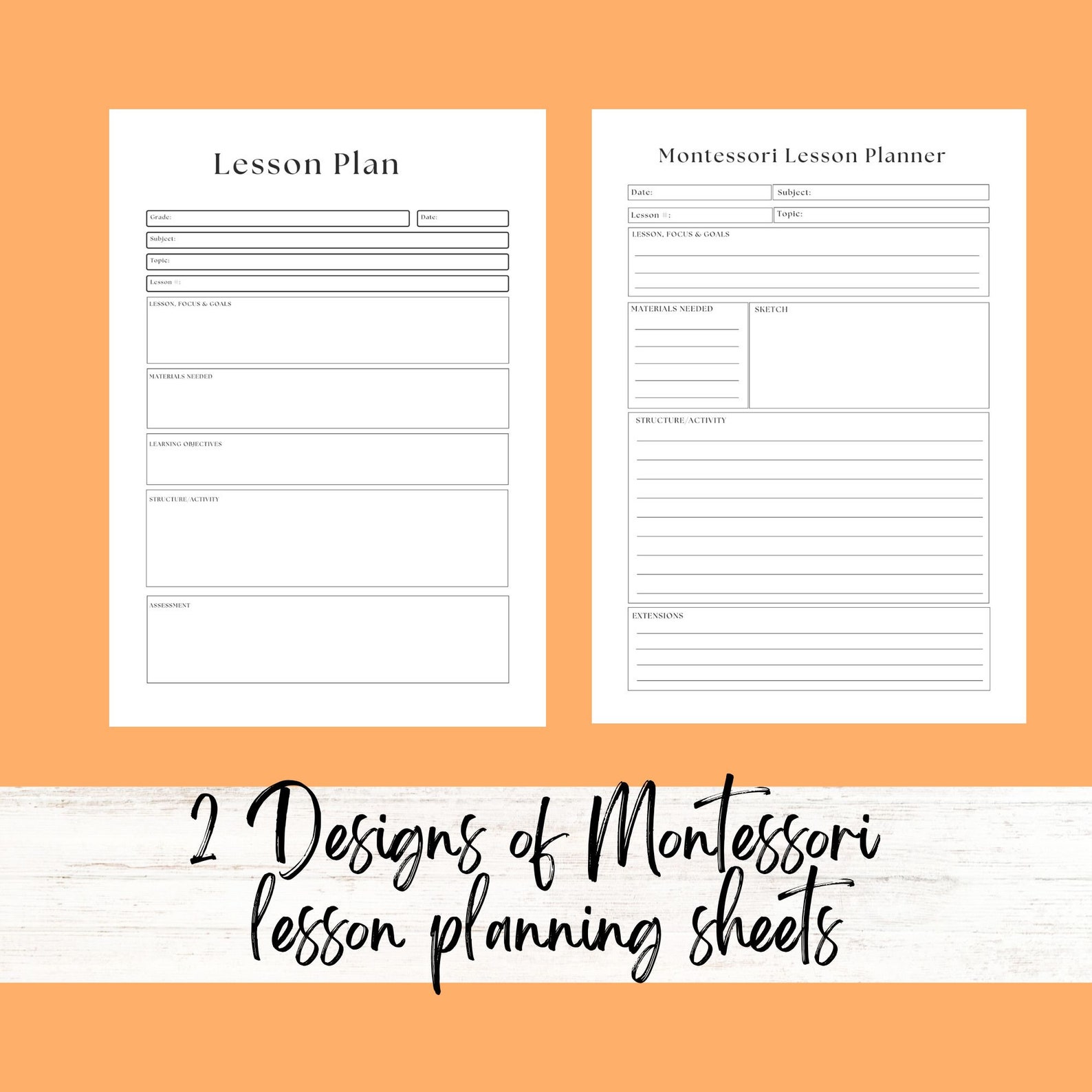 Montessori Lesson Planning Bundle-montessori Materials-observational ...