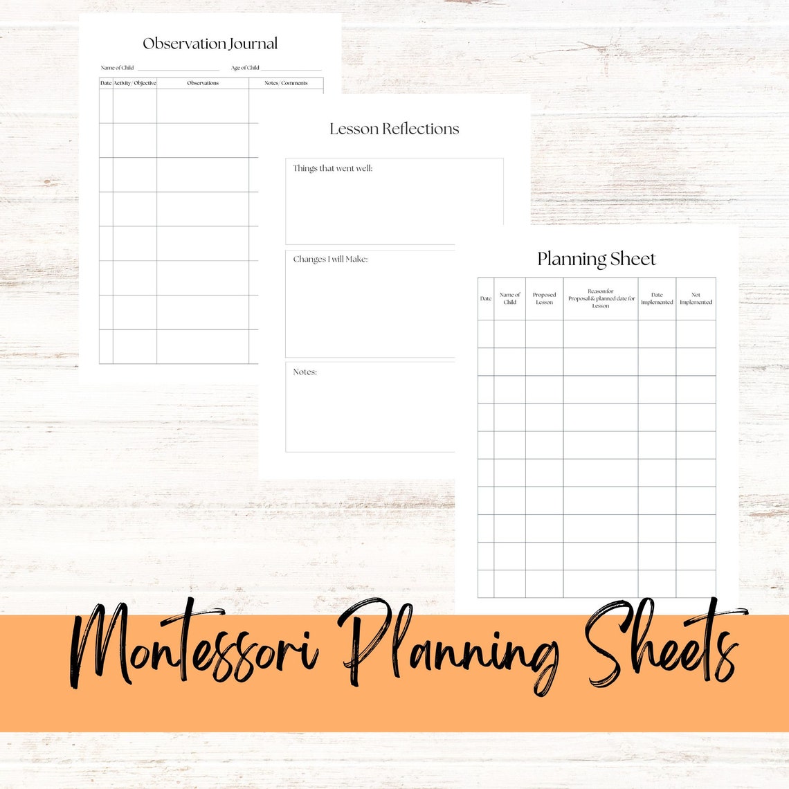 Montessori Lesson Planning Bundle-montessori Materials-observational ...