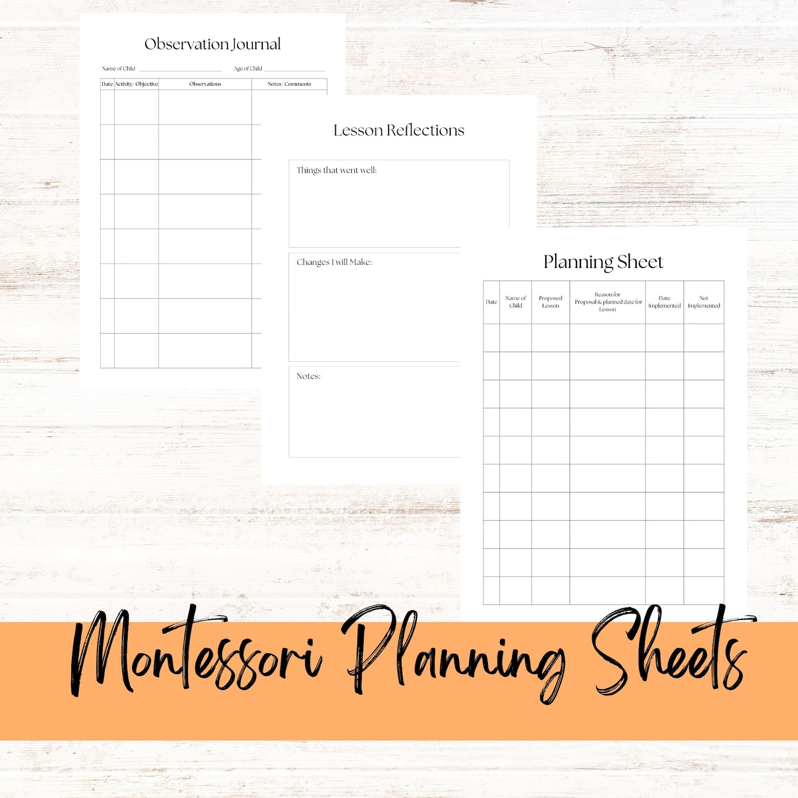 Montessori Lesson Planning Bundle-montessori Materials-observational ...