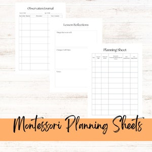 Montessori Lesson Planning Bundle-montessori Materials-observational ...