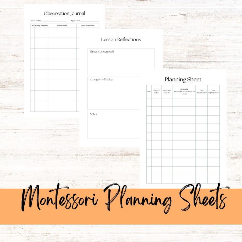 Montessori Lesson Planning Bundle-montessori Materials-observational ...