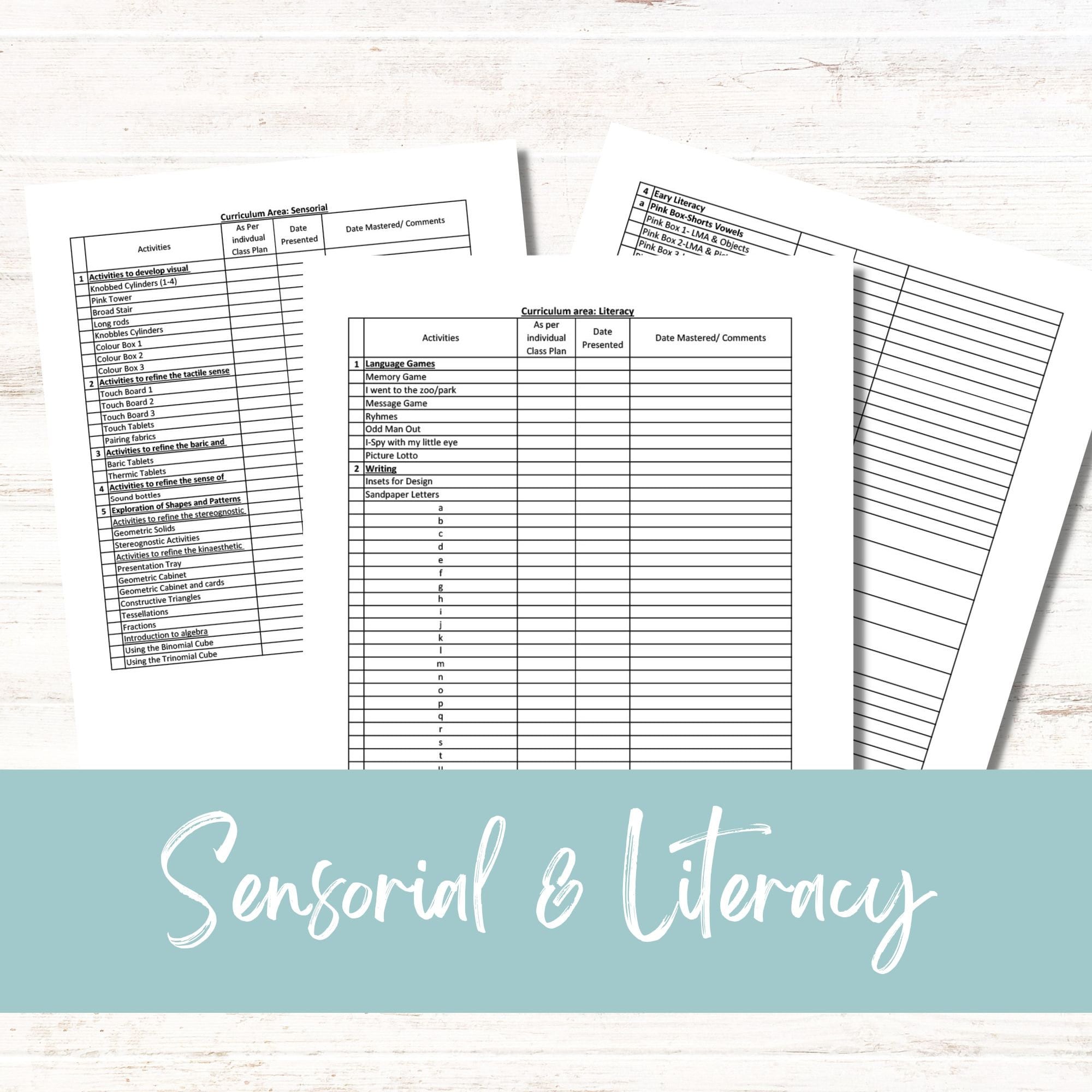 Montessori Record Keeping for Classroom or Homeschool Settings ...