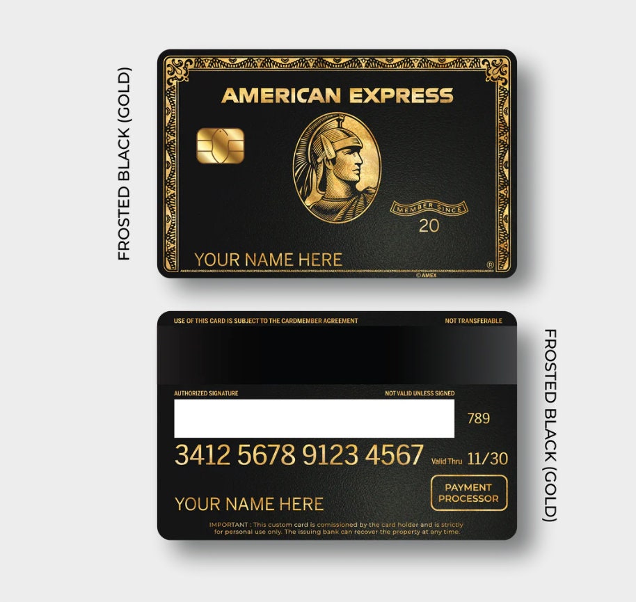 Metal Card Amex Centurion 2024 Metal Card Amex Card Custom Credit Card ...
