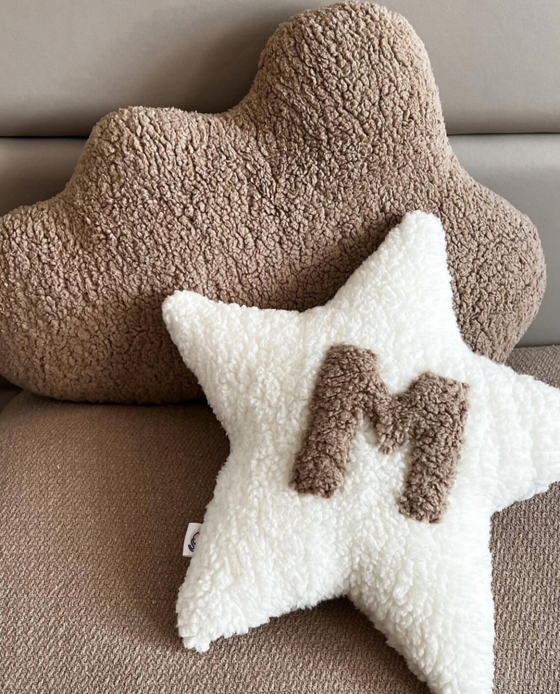 Monogram Teddy Letter Pillow, Nursery Fabric Letters, Kissen Baby ...