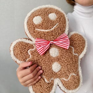 Plush Gingerbread Man Pillow, Christmas Pillow, Gingerbread Man Decor ...