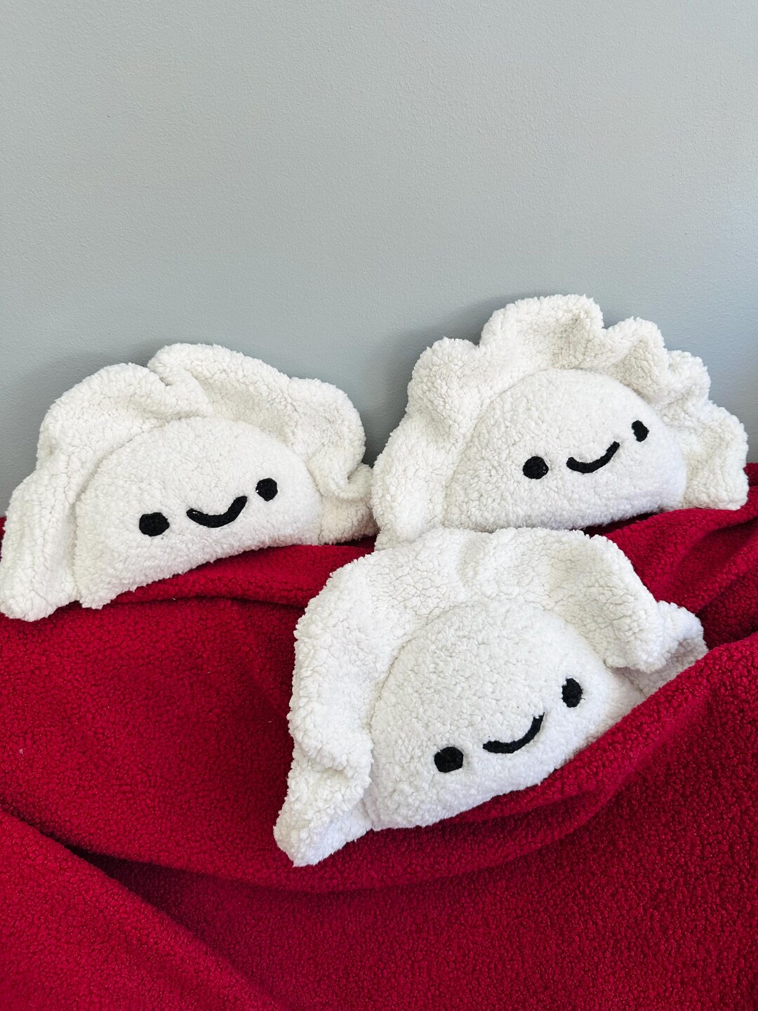 Plush Dumpling Pillow – Cute Easter Pierogi Gift, Smiley or Sad Face ...