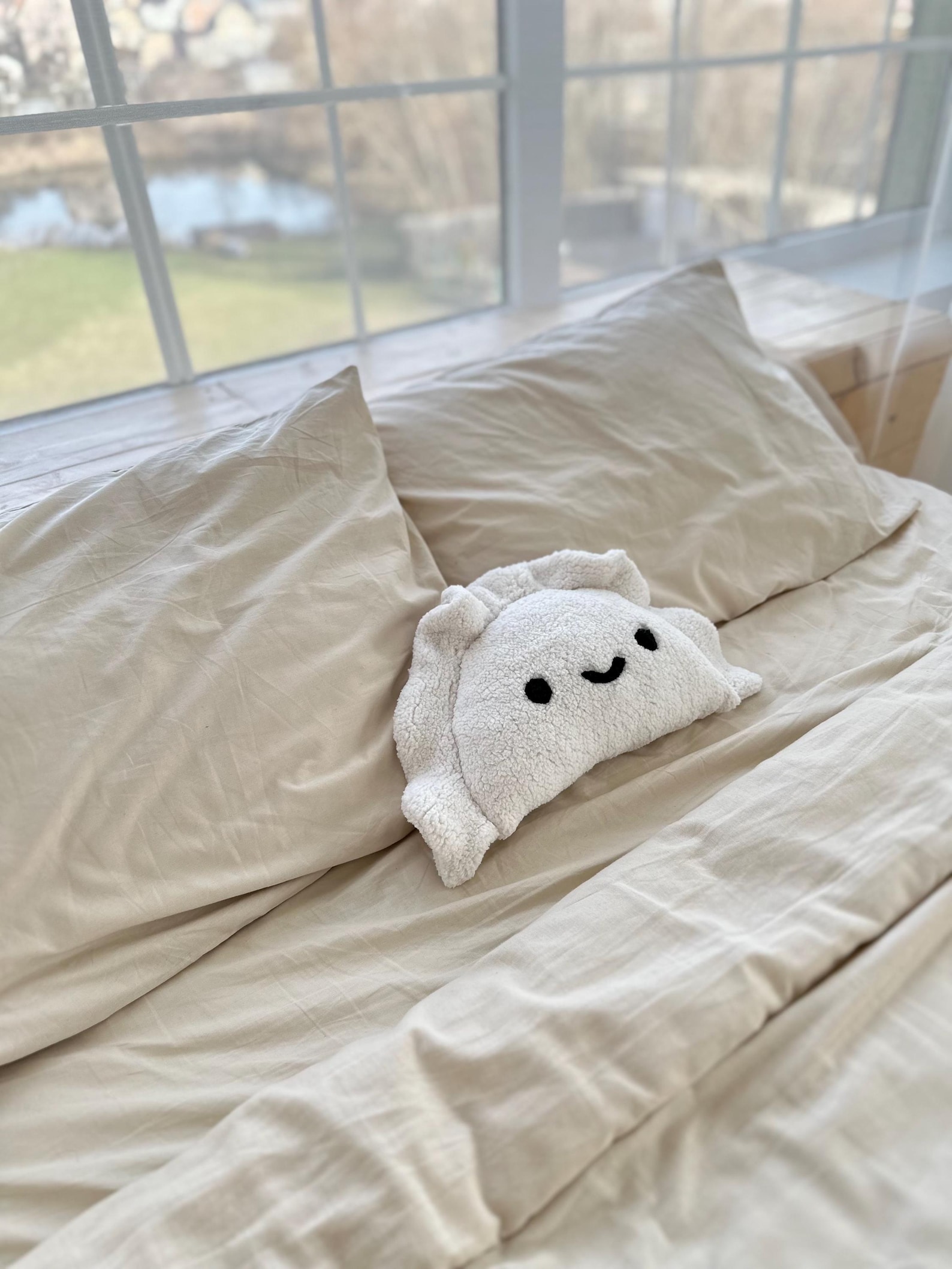 Plush Dumpling Pillow – Cute Easter Pierogi Gift, Smiley or Sad Face ...