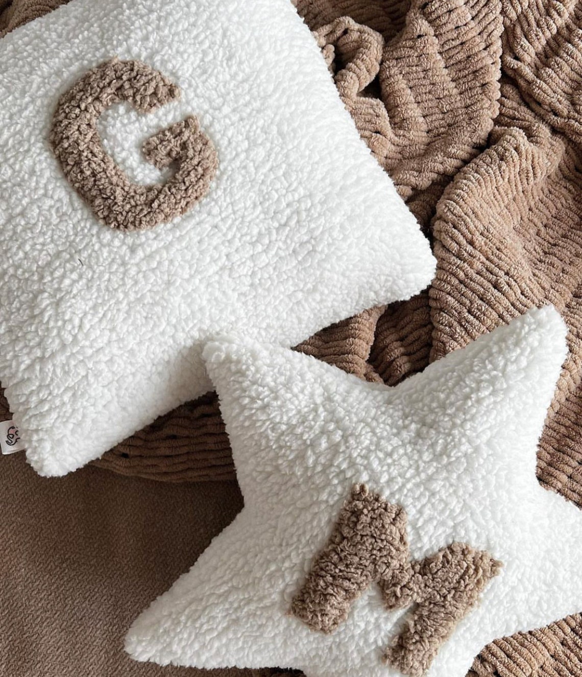 Monogram Teddy Letter Pillow, Nursery Fabric Letters, Kissen Baby ...