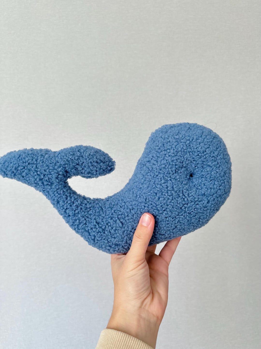 Whale Plush Toy for Kids, Big Blue Stuffed Whale for Cuddling, Handmade ...