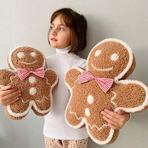 Plush Gingerbread Man Pillow, Christmas Pillow, Gingerbread Man Decor ...