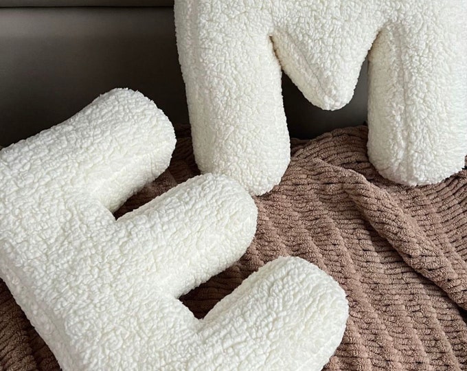 Velvet Fabric Letter, Alphabet Letter Decor, Nursery Monogram Pillow ...