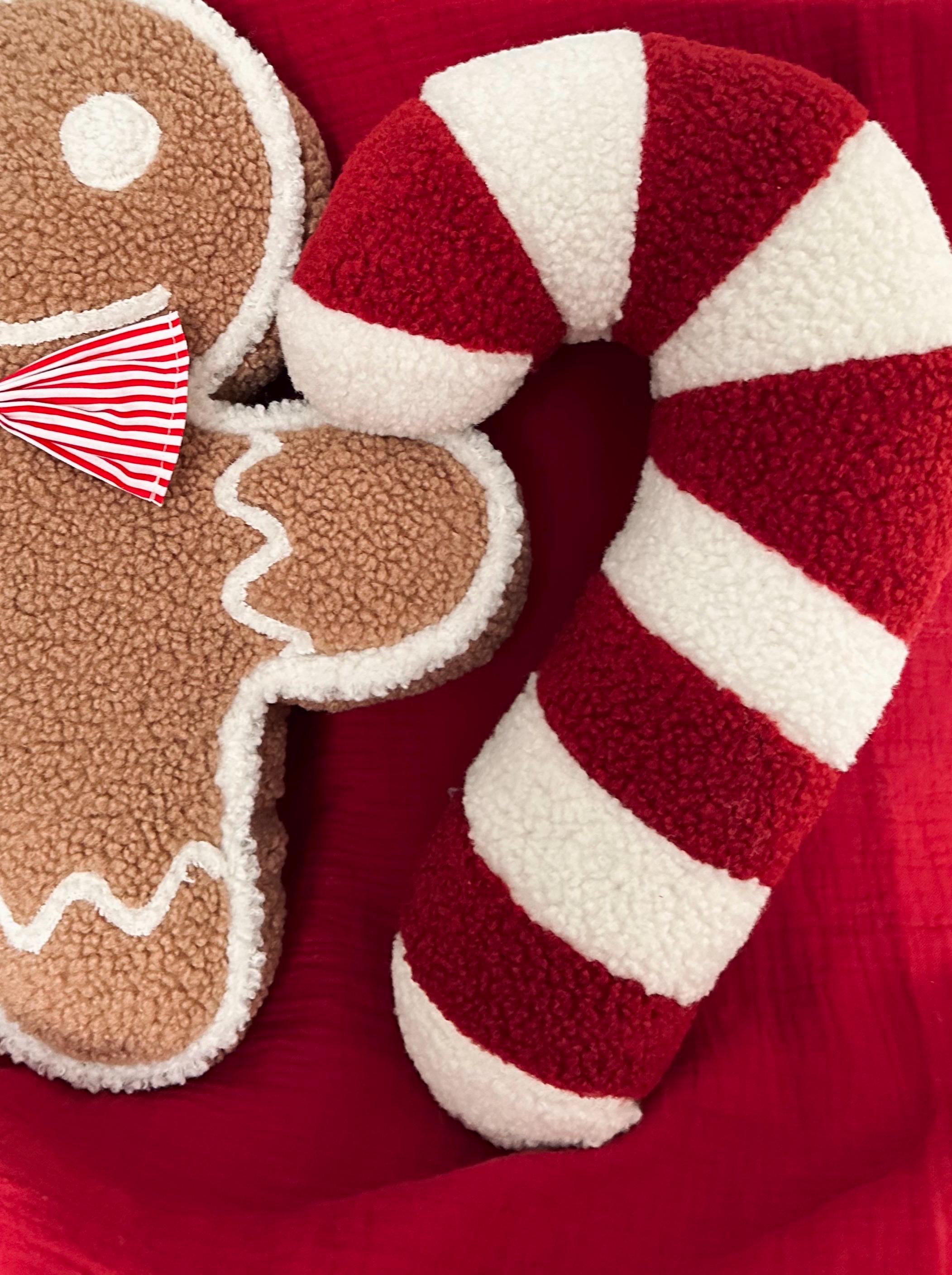 Candy Cane Sherpa Pillow, Candy Cane Pillow, Faux Fur Christmas Pillow ...