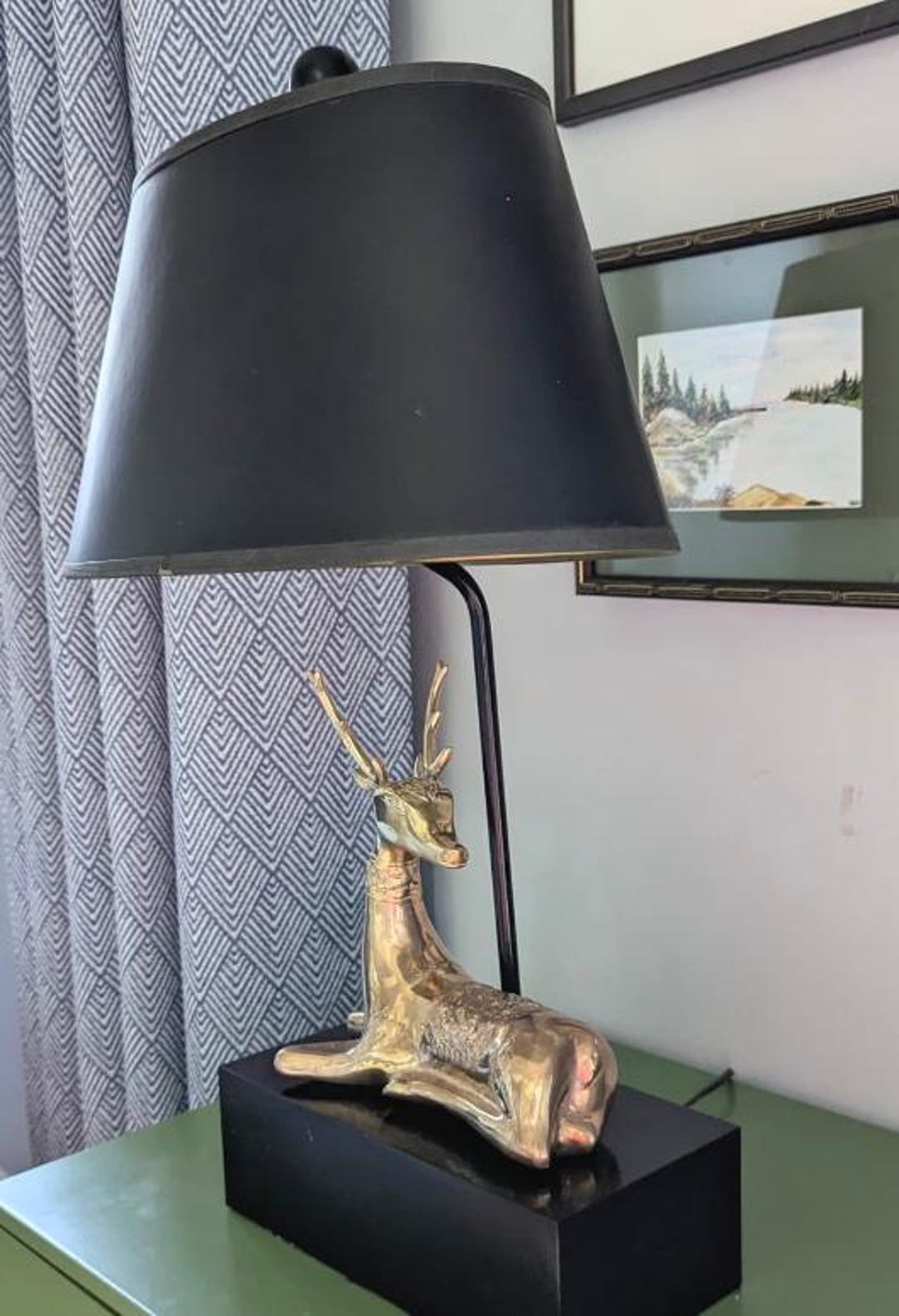 Vintage Chapman Brass Stag Table Lamp - Etsy