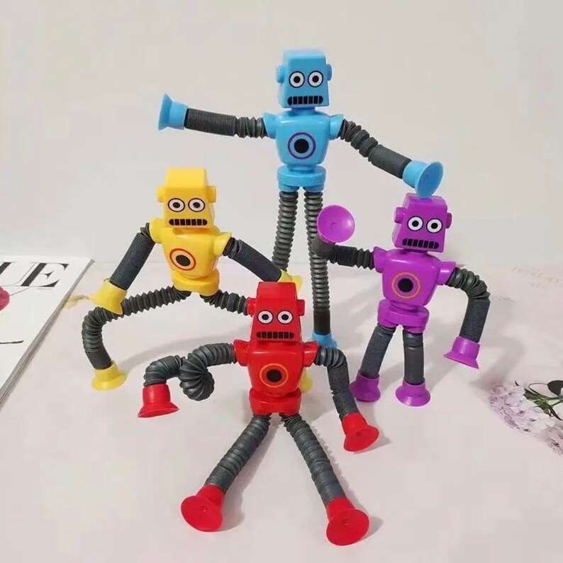 Robot Tubes Squishy Pop It Fidget Toy for Boys Girls Kids, Stress ...