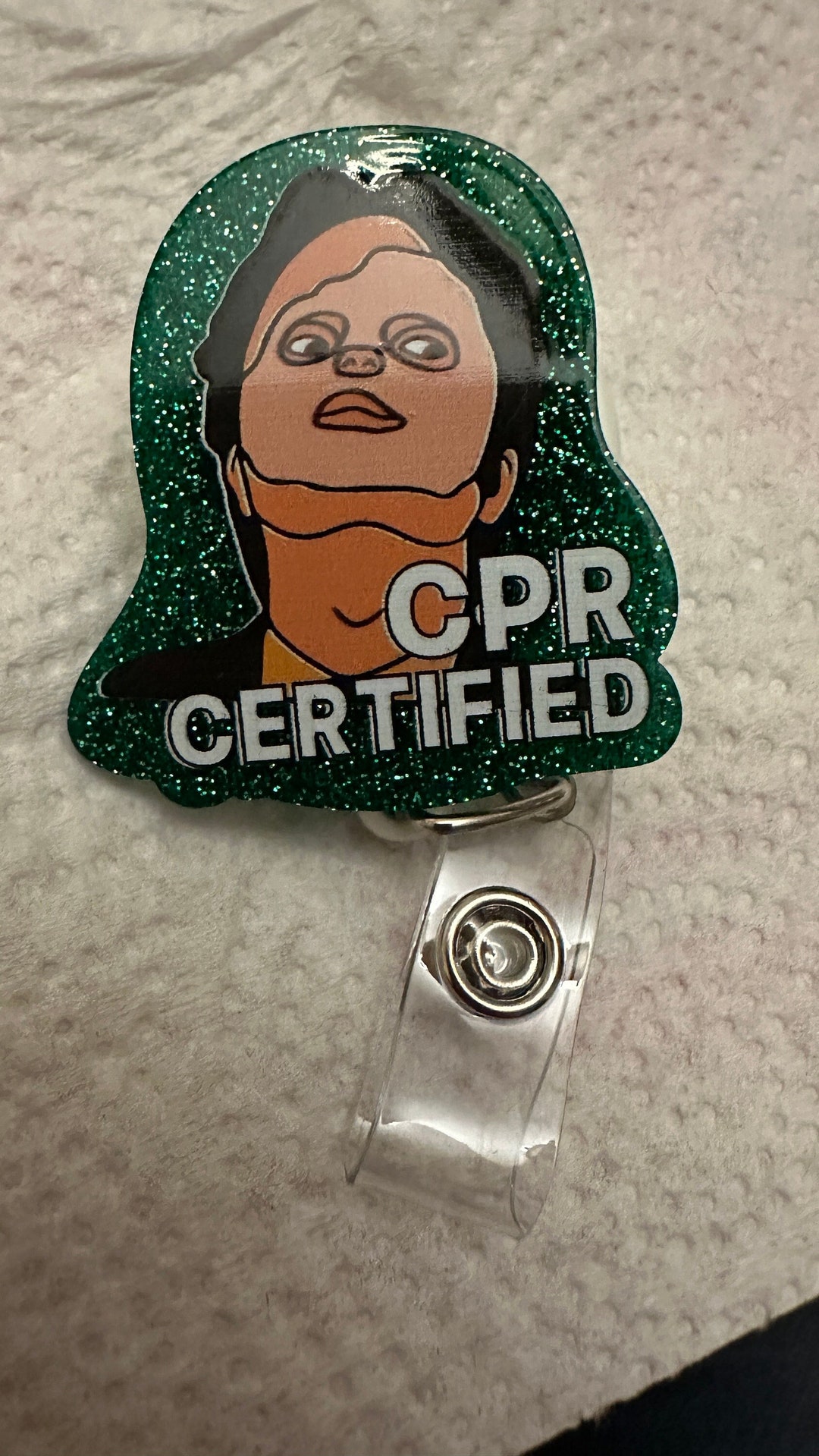 CPR Certified Badge Reel Funny Badge Reel Glitter Badge - Etsy