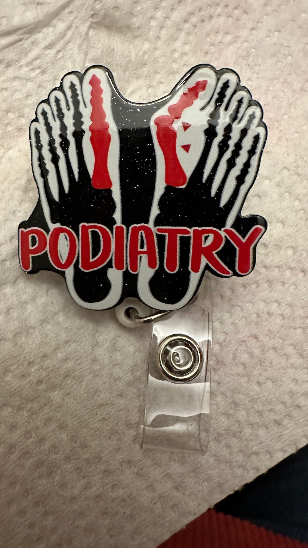 Podiatry Badge Foot Dr or Nurse Badge Glitter Badge - Etsy
