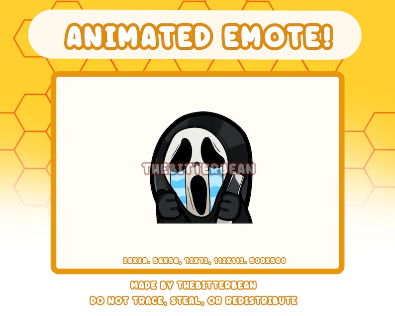 DBD GHOST FACE Twitch Crying Emote Animated Crying Emote Scary Game ...