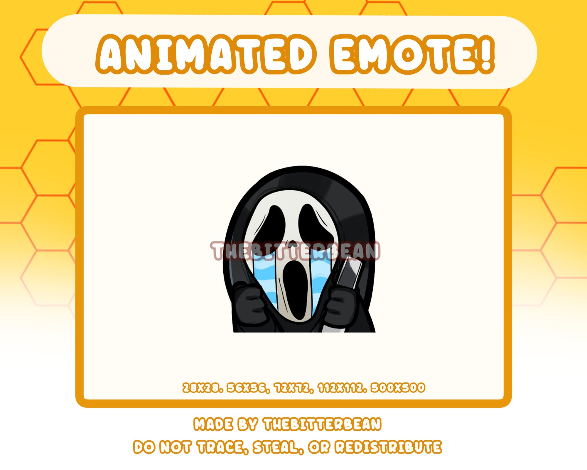 DBD GHOST FACE Twitch Crying Emote Animated Crying Emote Scary Game ...