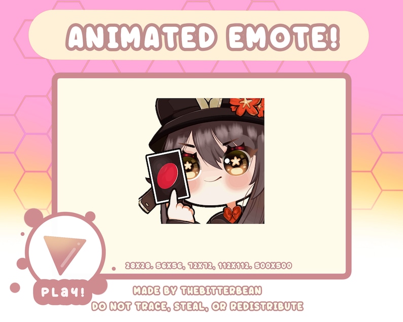 HU TAO EMOTE Reverse Emote Animated/static Emote Twitch and Discord ...