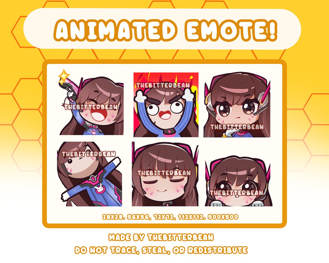 DVA OW Animated Twitch Emotes | Gun Emote | Game Emote | Peek Emote ...
