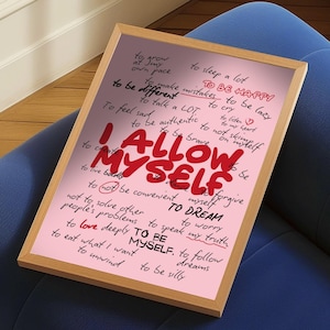 Self-care Affirmations Poster Inspirational Quote Decor Be Yourself ...