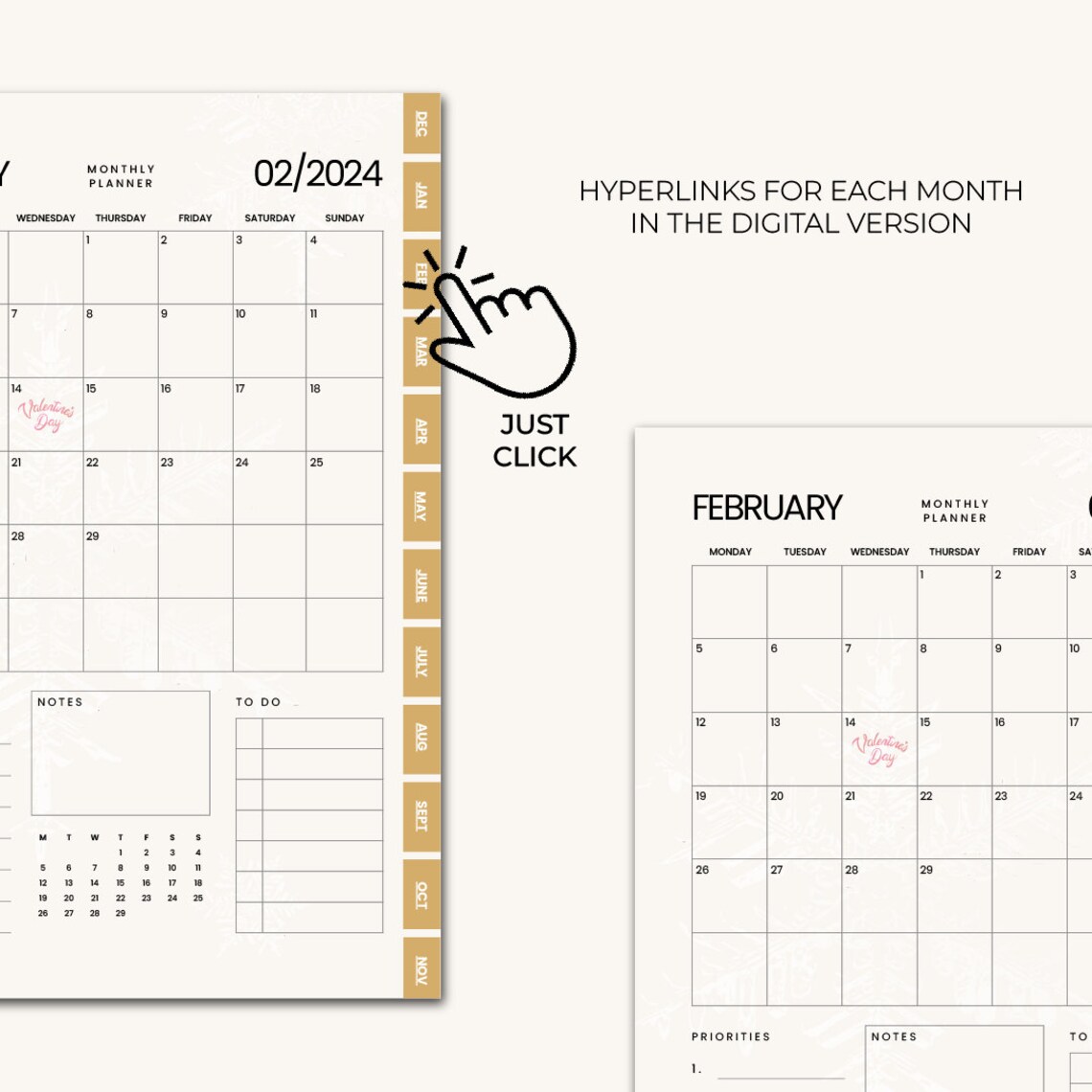 Monthly Planner 2024 Printable and Digital Version Printable Calendar ...