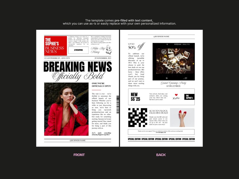 Business Newspaper Template Customizable Newspaper Design Brand Photo ...